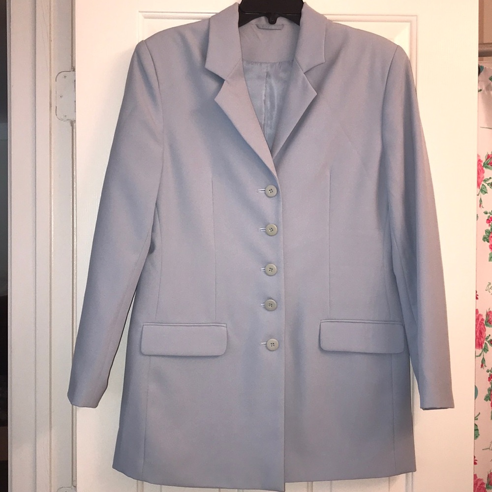 Pastel Blue - Grey Pea Coat - Gem